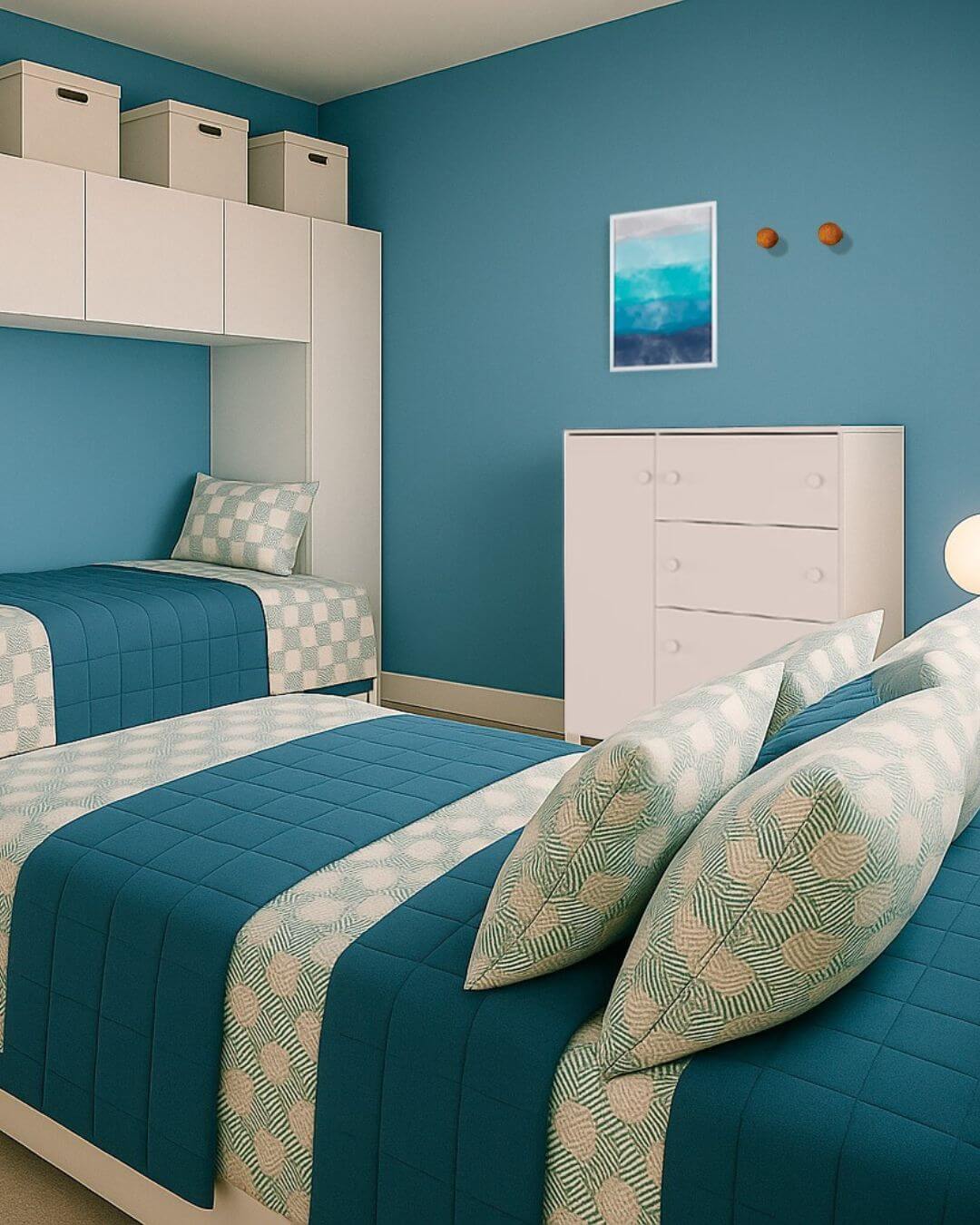 Quarto Infantil com Camas em L e Bicama — Tema Azul | Projeto Mobiliando
