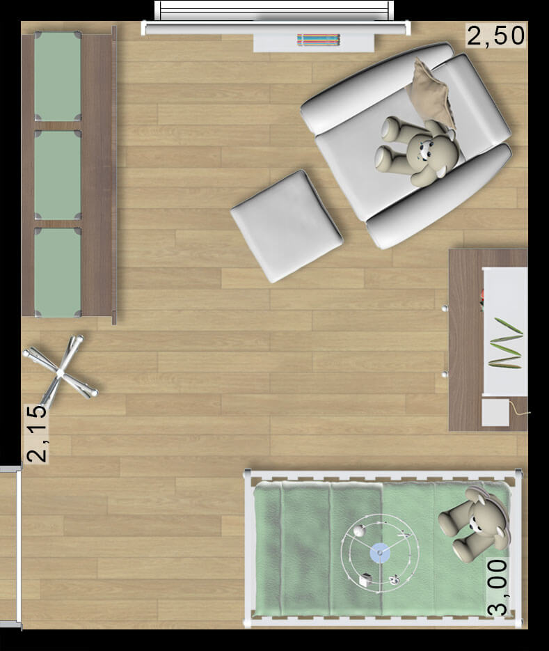 Quarto de Bebê - Pintura geométrica