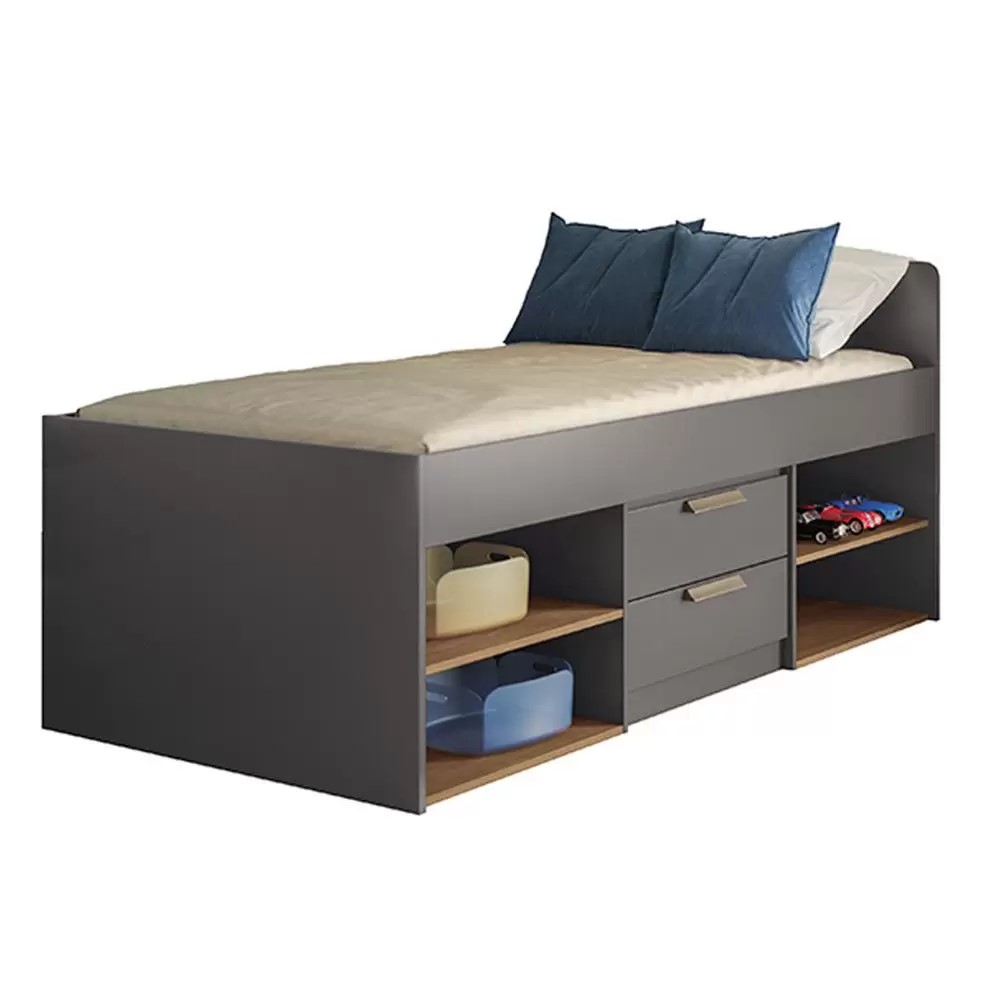 Quarto de Solteiro - Grafite e Concreto